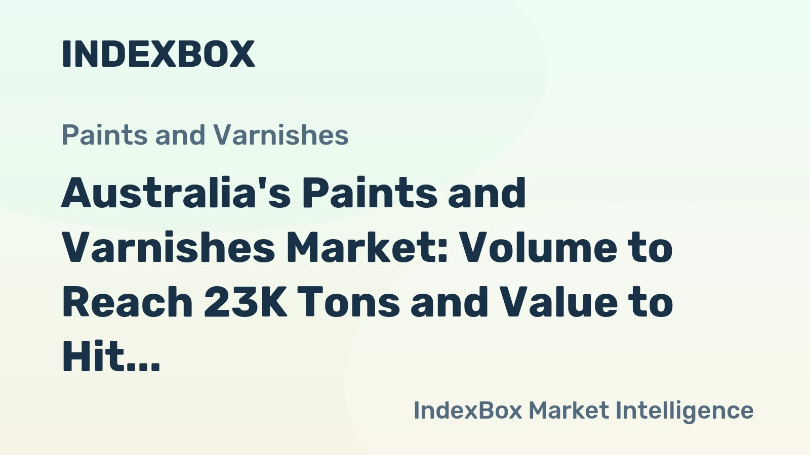 Australia's Paints and Varnishes Market: Volume to Reach 23K Tons and Value to Hit $137M by 2035
