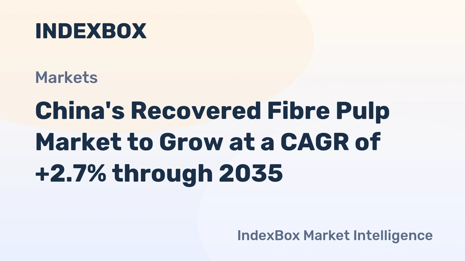 China's Recovered Fibre Pulp Market to Grow at a CAGR of +2.7% through 2035