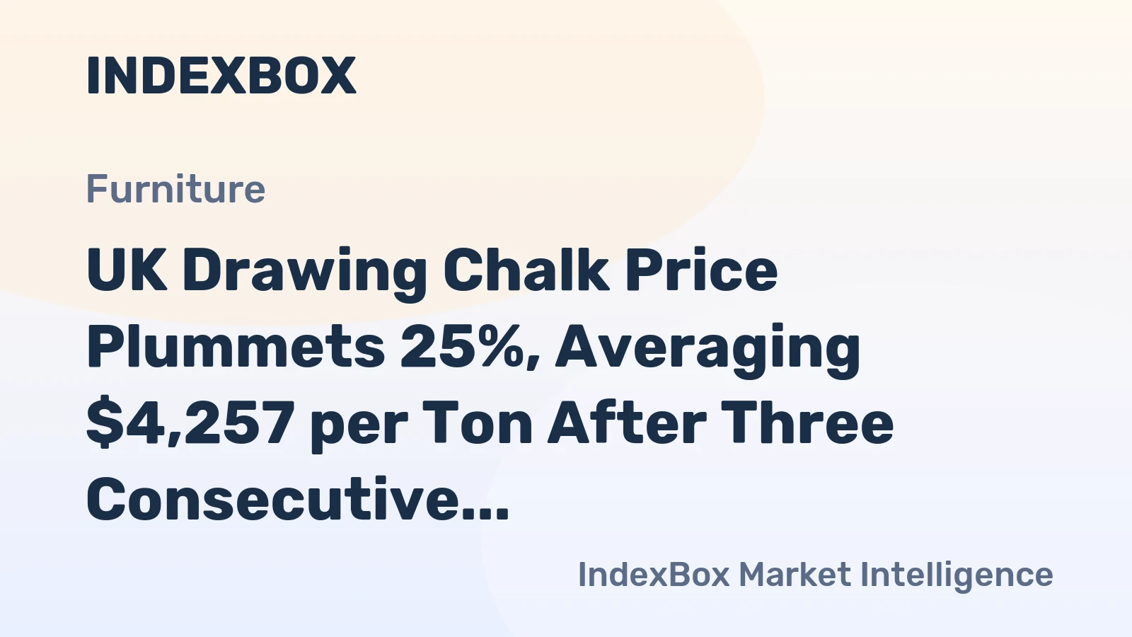 UK Drawing Chalk Price Plummets 25%, Averaging $4,257 per Ton After Three Consecutive Months of Decline