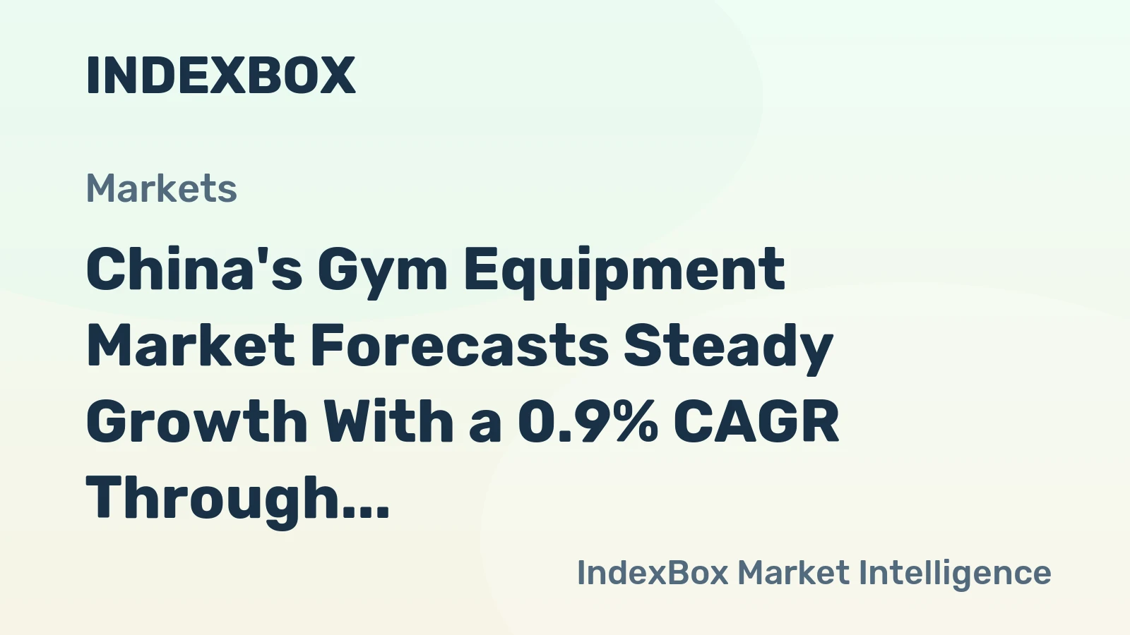 China's Gym Equipment Market Forecasts Steady Growth With a 0.9% CAGR Through 2035