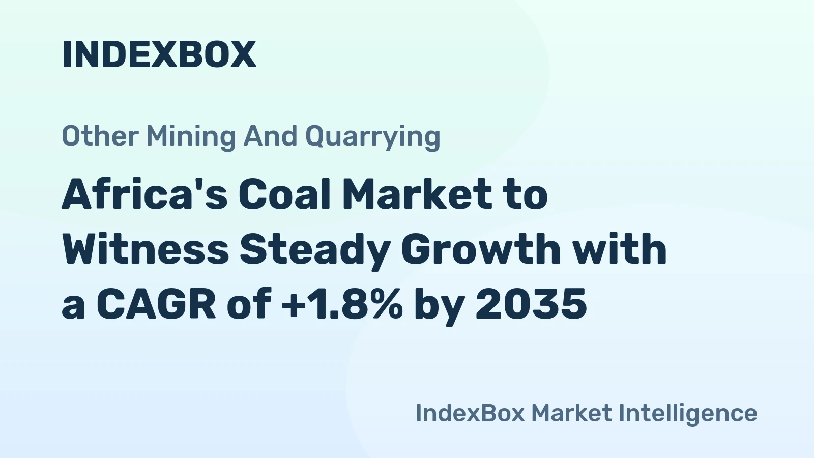 Africa's Coal Market to Witness Steady Growth with a CAGR of +1.8% by 2035