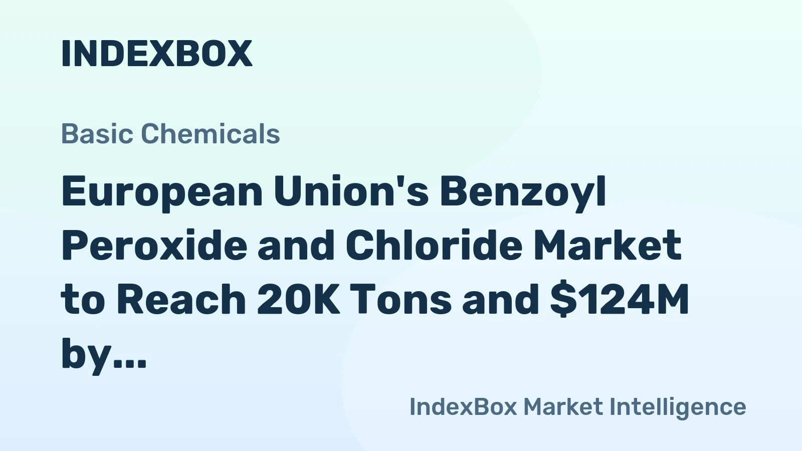 European Union's Benzoyl Peroxide and Chloride Market to Reach 20K Tons and $124M by 2035