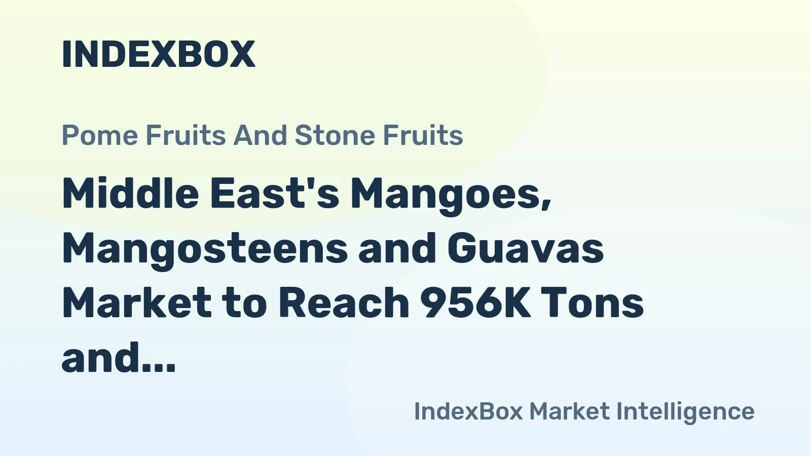 Middle East's Mangoes, Mangosteens and Guavas Market to Reach 956K Tons and $1.5B by 2035
