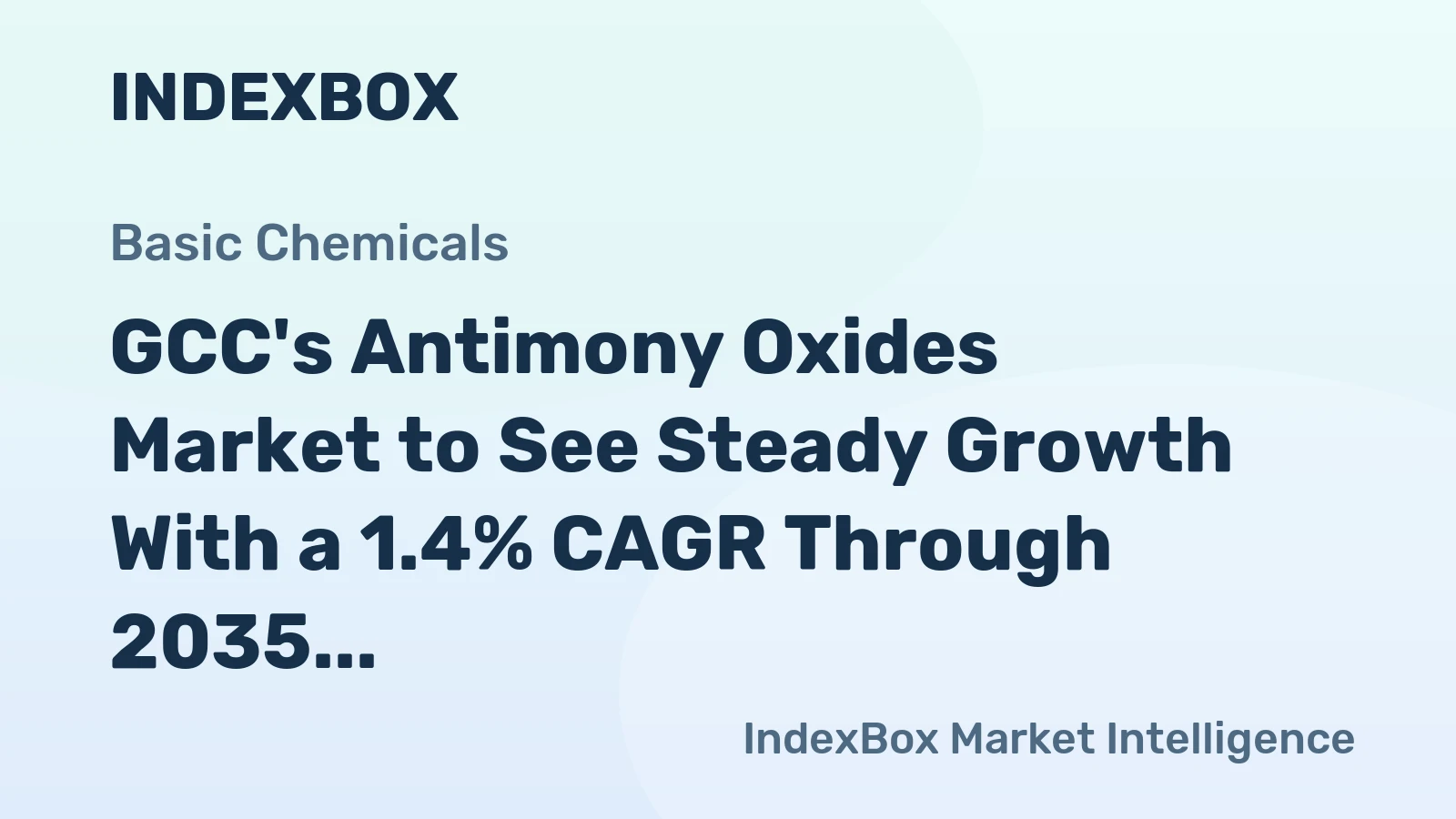 GCC's Antimony Oxides Market to See Steady Growth With a 1.4% CAGR Through 2035