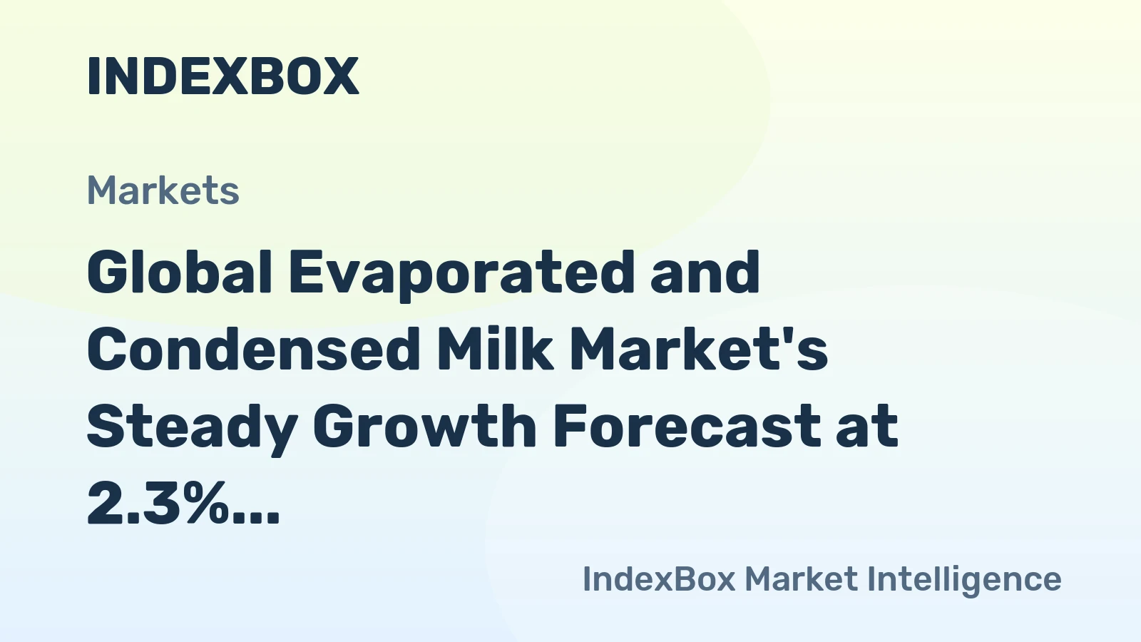 Global Evaporated and Condensed Milk Market's Steady Growth Forecast at 2.3% CAGR Through 2035
