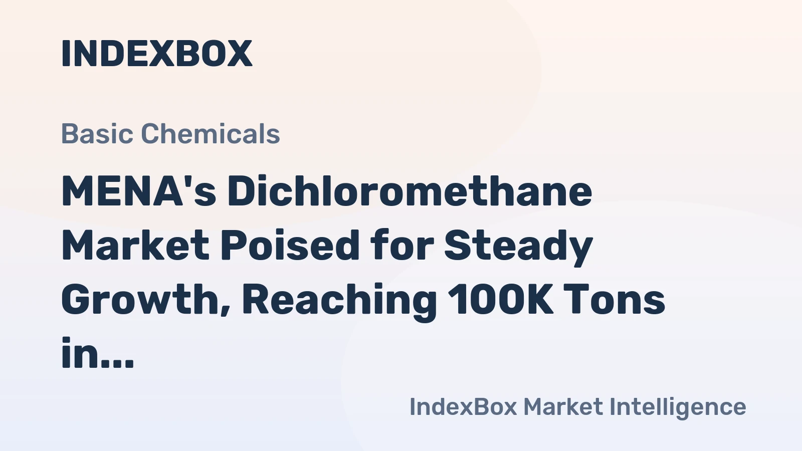 MENA's Dichloromethane Market Poised for Steady Growth, Reaching 100K Tons in Volume and $84M in Value by 2035