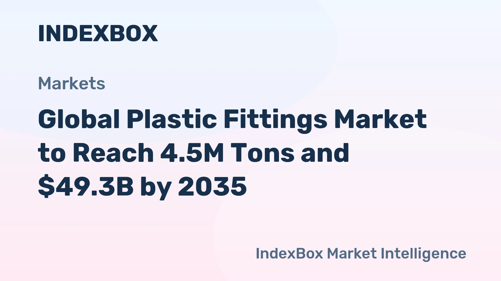 Global Plastic Fittings Market to Reach 4.5M Tons and $49.3B by 2035