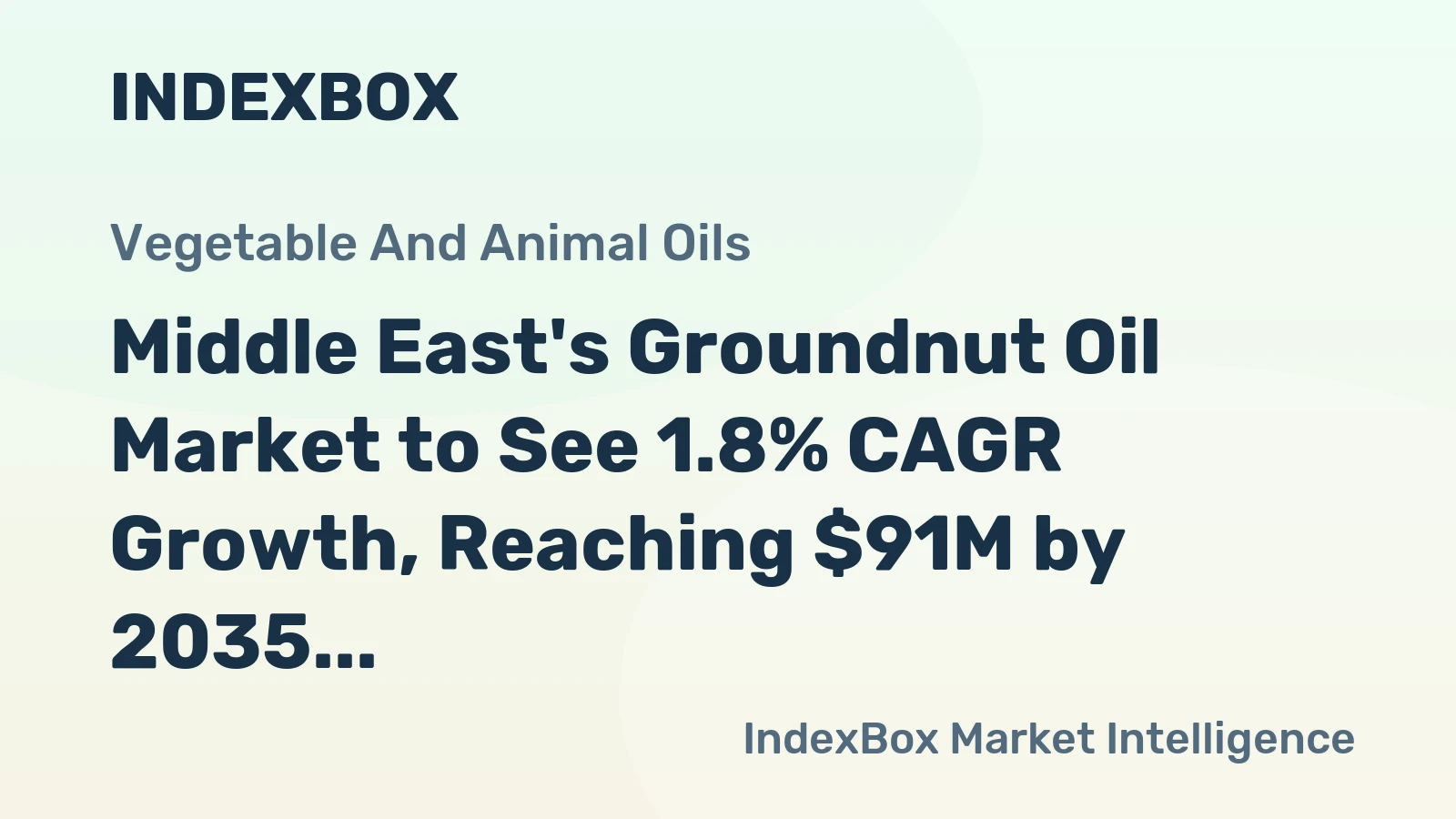 Middle East's Groundnut Oil Market to See 1.8% CAGR Growth, Reaching $91M by 2035