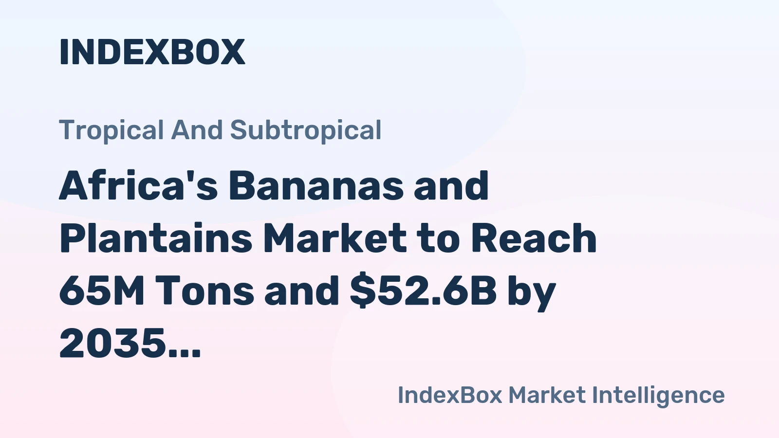 Africa's Bananas and Plantains Market to Reach 65M Tons and $52.6B by 2035