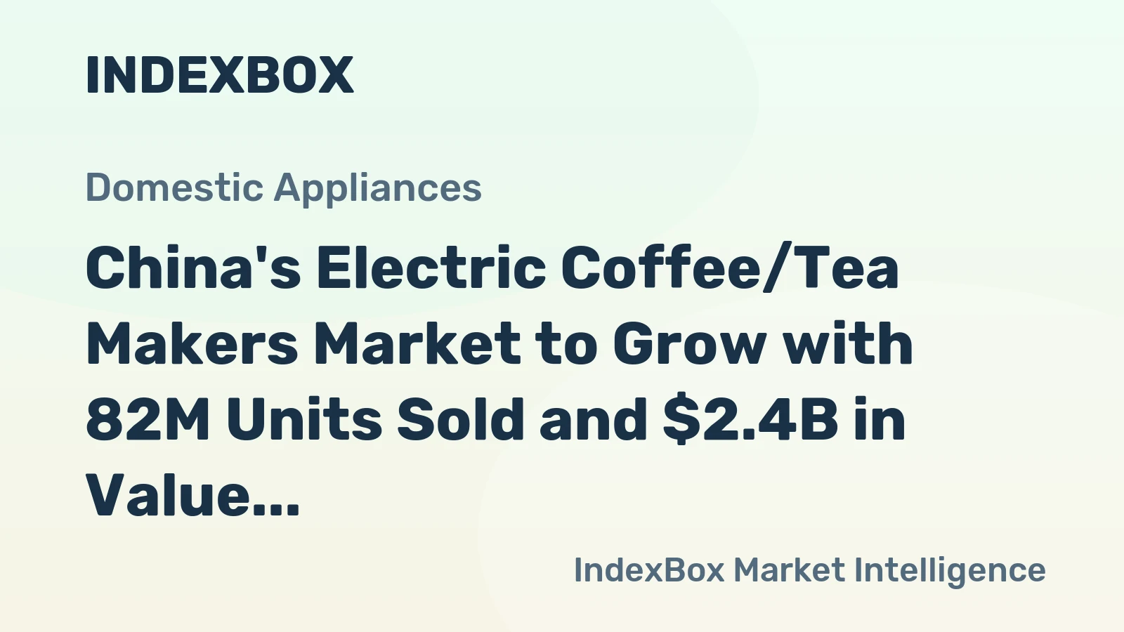 China's Electric Coffee/Tea Makers Market to Grow with 82M Units Sold and $2.4B in Value by 2035