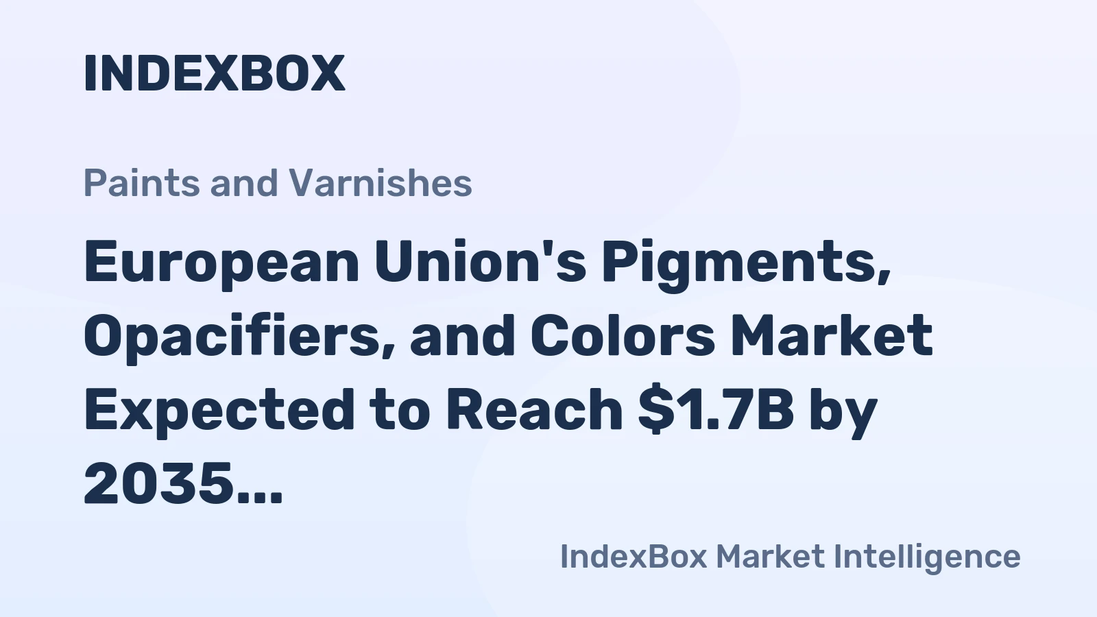 European Union's Pigments, Opacifiers, and Colors Market Expected to Reach $1.7B by 2035 with +1.5% Volume Growth