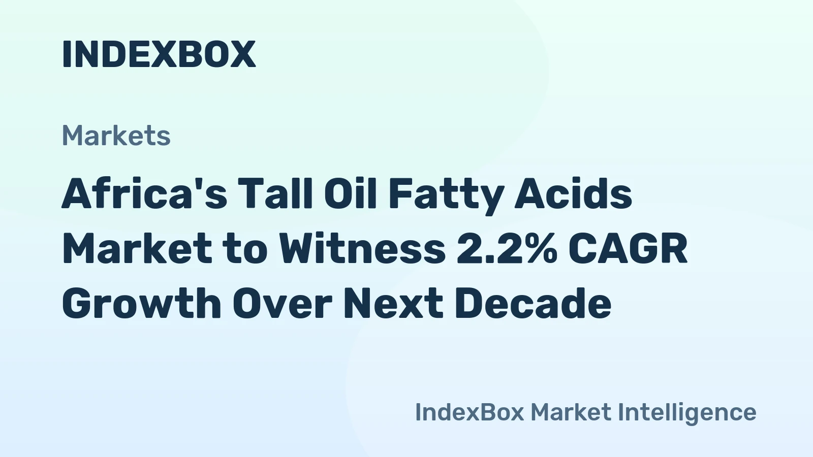Africa's Tall Oil Fatty Acids Market to Witness 2.2% CAGR Growth Over Next Decade