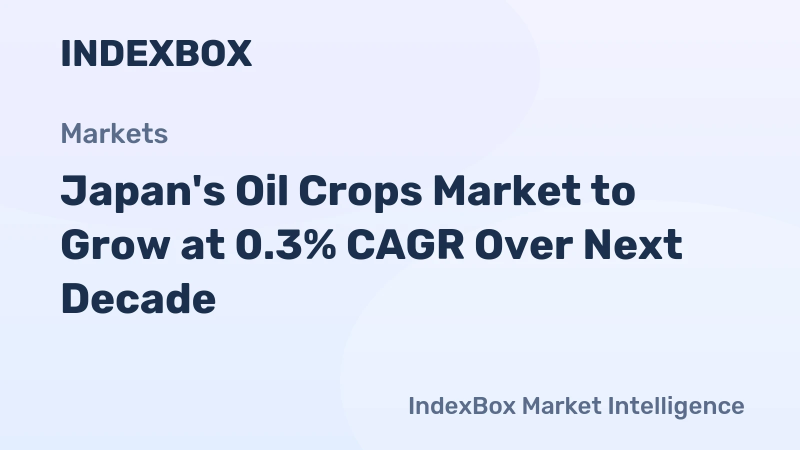 Japan's Oil Crops Market to Grow at 0.3% CAGR Over Next Decade
