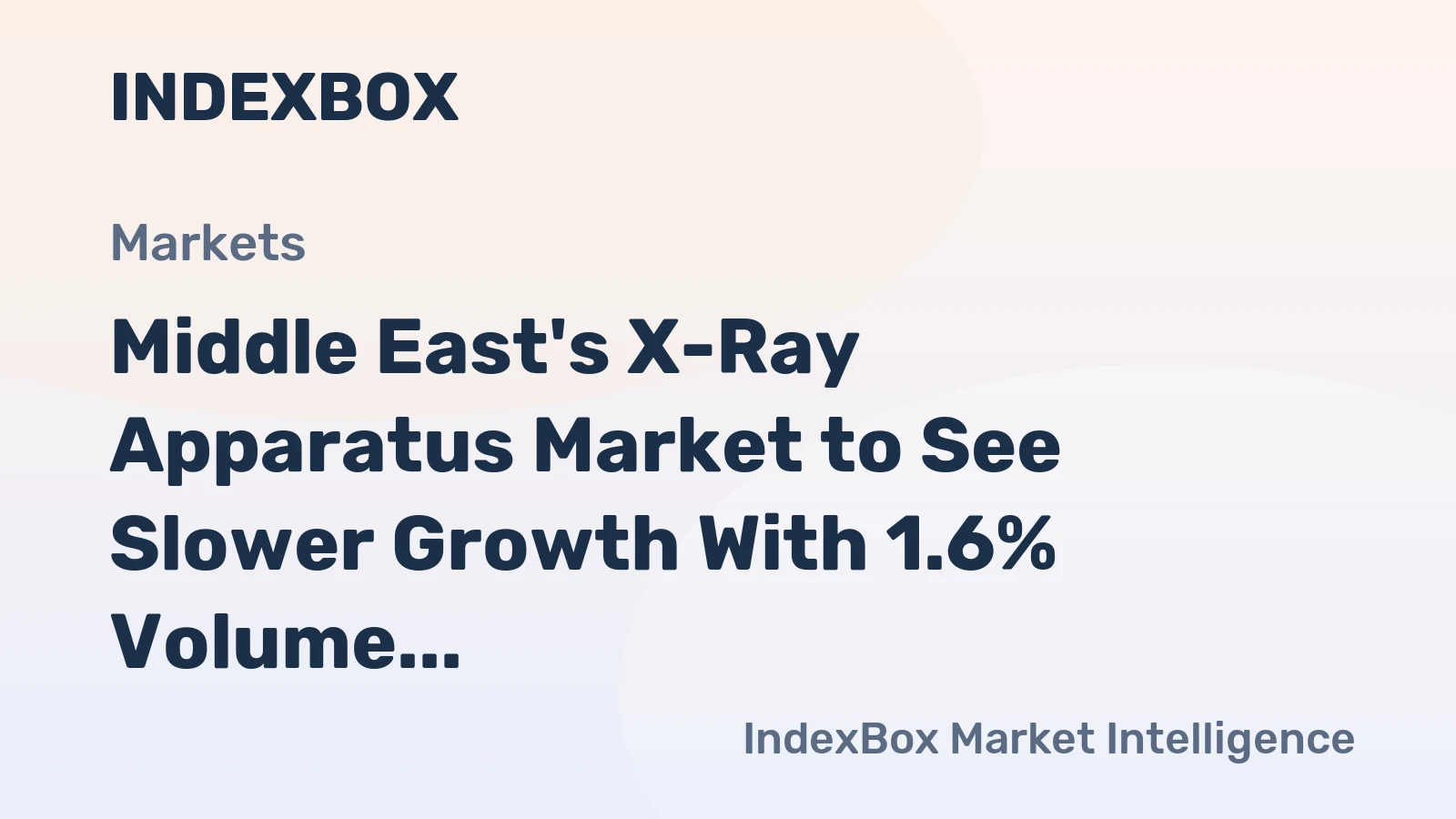 Middle East's X-Ray Apparatus Market to See Slower Growth With 1.6% Volume CAGR Through 2035