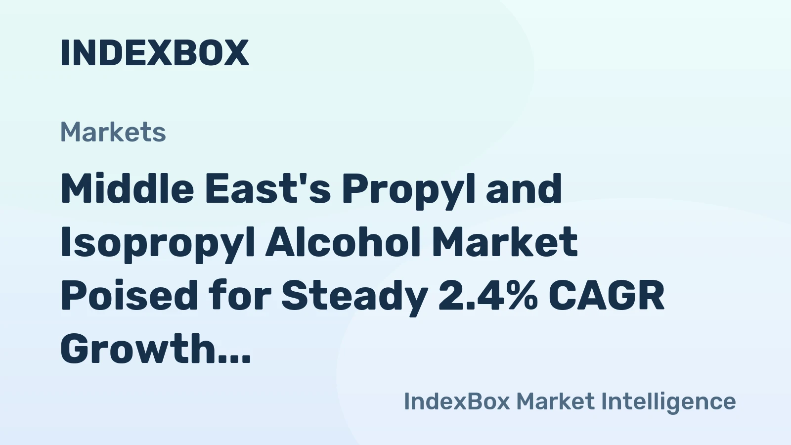 Middle East's Propyl and Isopropyl Alcohol Market Poised for Steady 2.4% CAGR Growth Through 2035