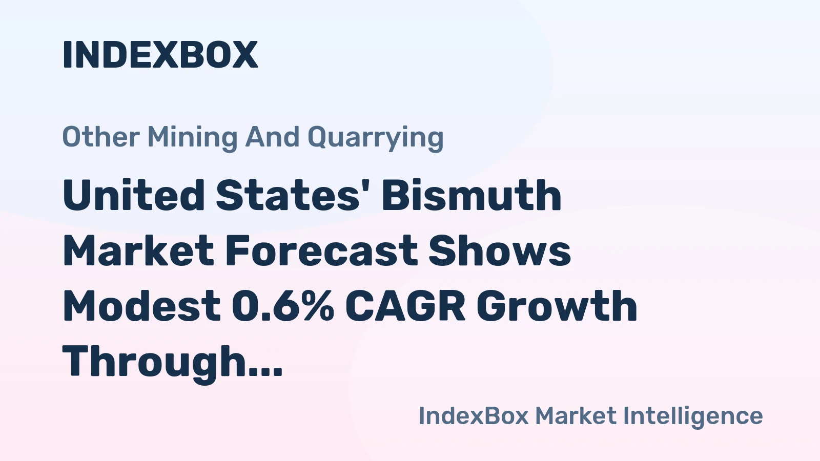United States' Bismuth Market Forecast Shows Modest 0.6% CAGR Growth Through 2035