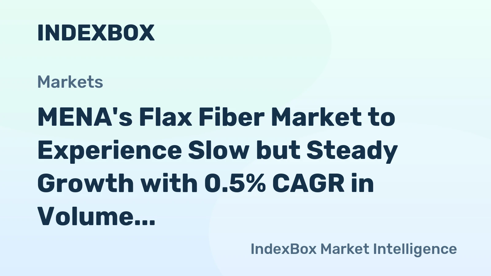 MENA's Flax Fiber Market to Experience Slow but Steady Growth with 0.5% CAGR in Volume and 0.7% CAGR in Value by 2035