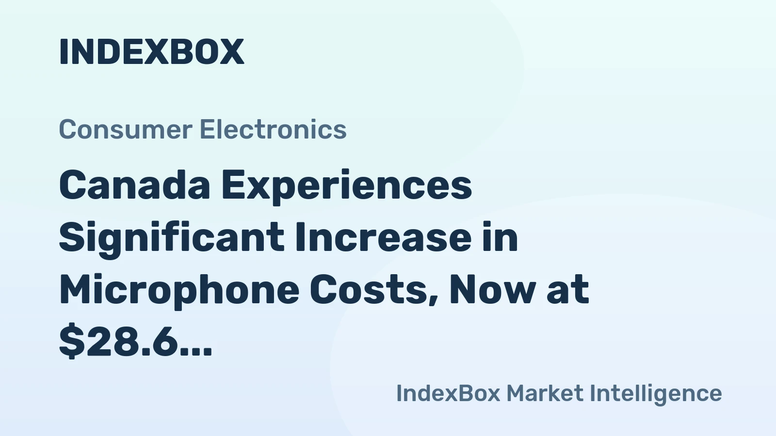 Canada Experiences Significant Increase in Microphone Costs, Now at $28.6 per Unit