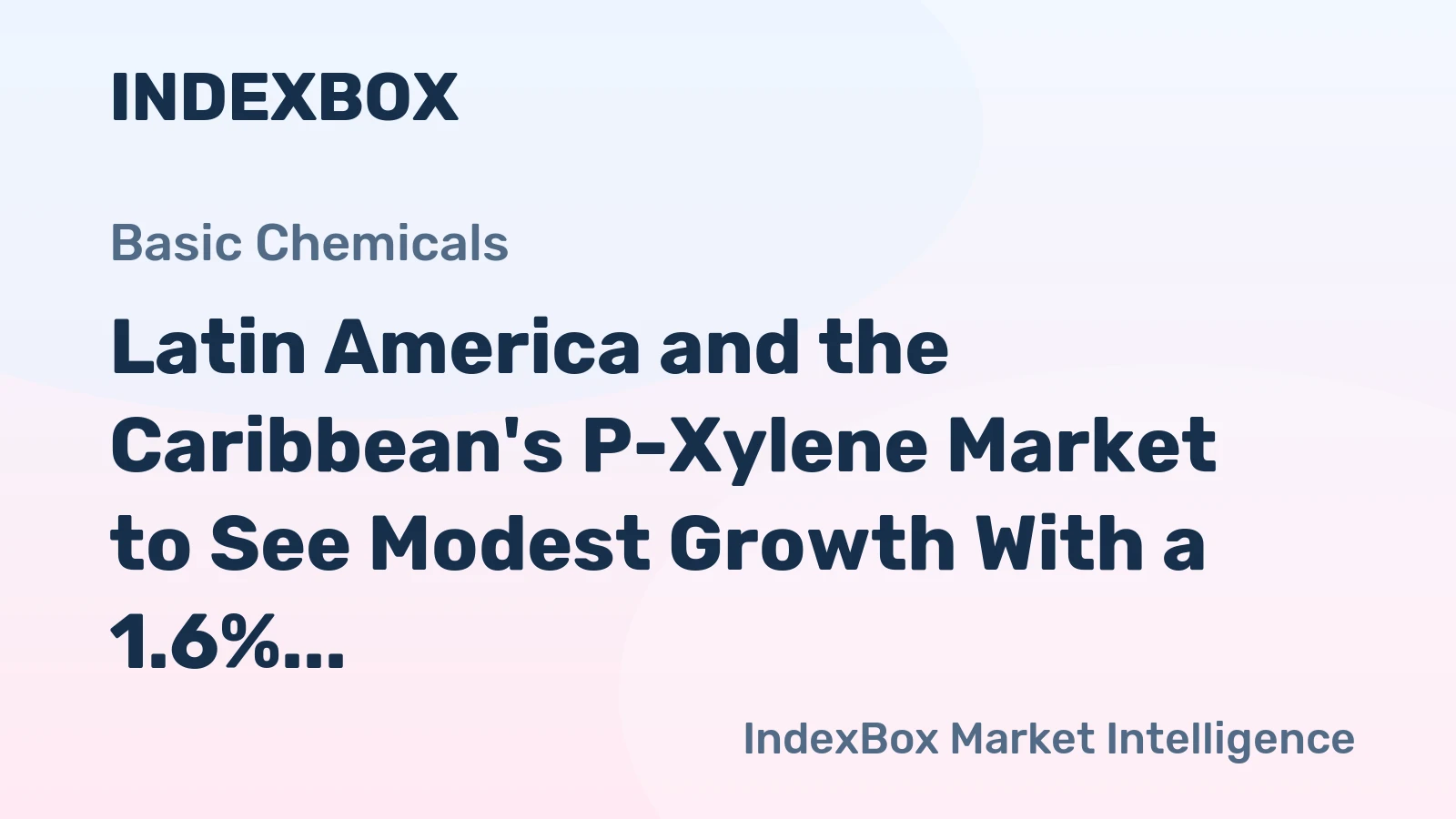 Latin America and the Caribbean's P-Xylene Market to See Modest Growth With a 1.6% CAGR Through 2035