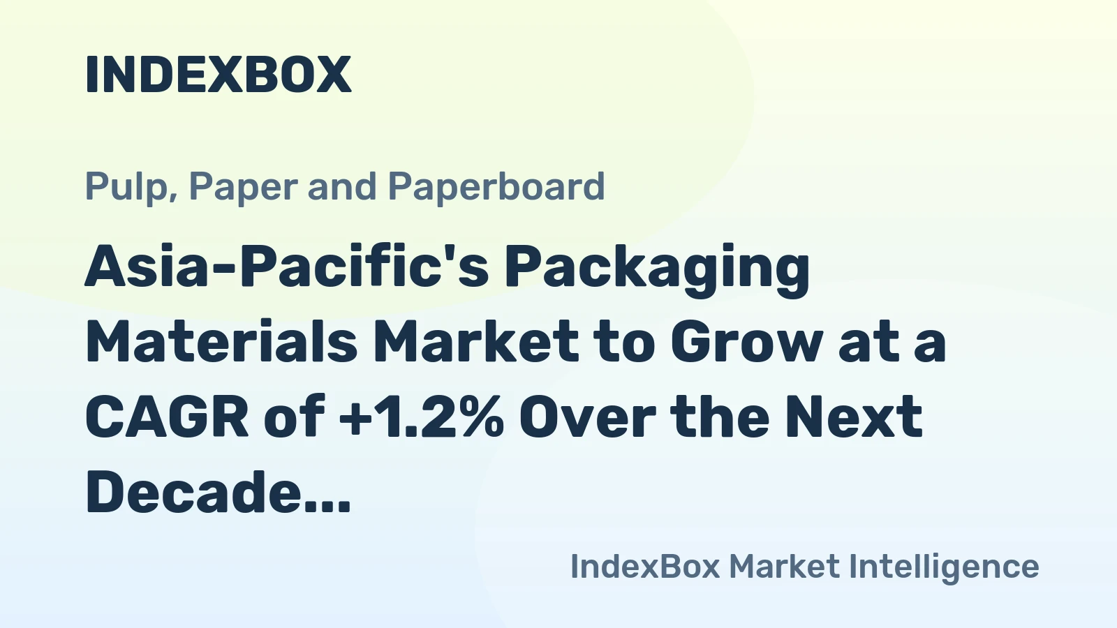 Asia-Pacific's Packaging Materials Market to Grow at a CAGR of +1.2% Over the Next Decade