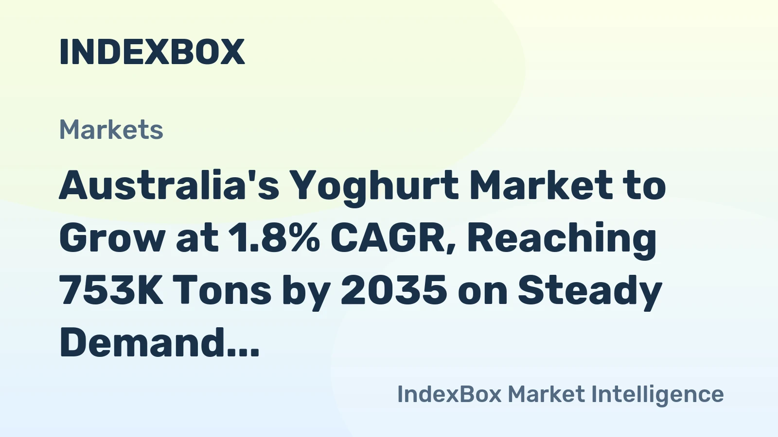 Australia's Yoghurt Market to Grow at 1.8% CAGR, Reaching 753K Tons by 2035 on Steady Demand.