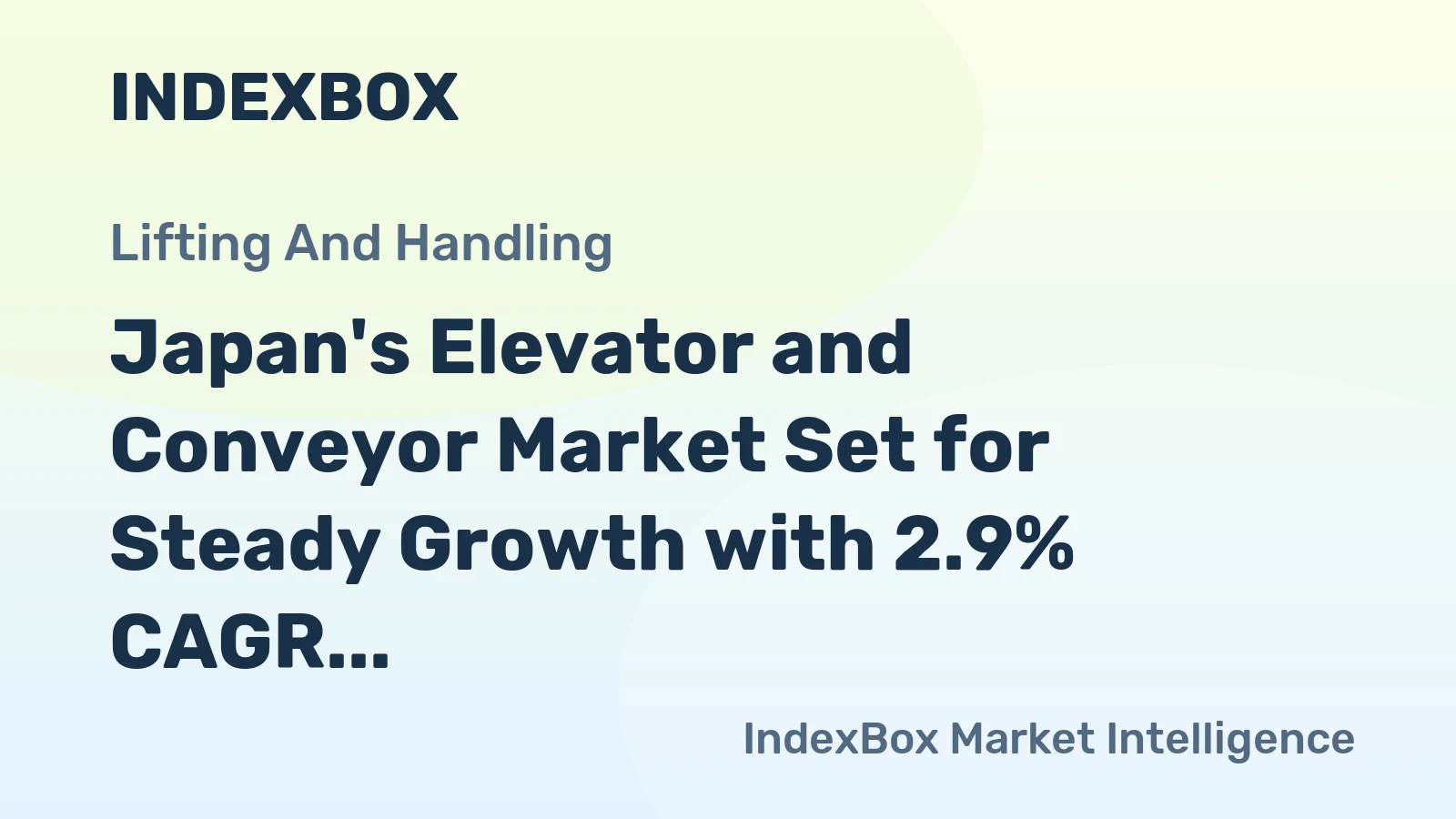 Japan's Elevator and Conveyor Market Set for Steady Growth with 2.9% CAGR Through 2035