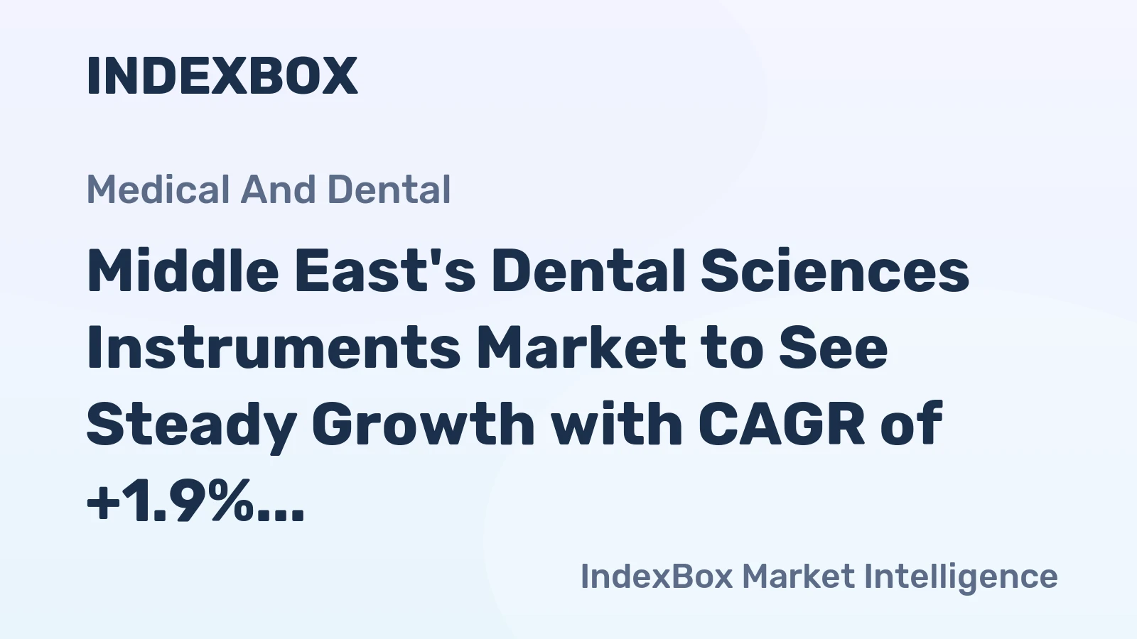 Middle East's Dental Sciences Instruments Market to See Steady Growth with CAGR of +1.9%
