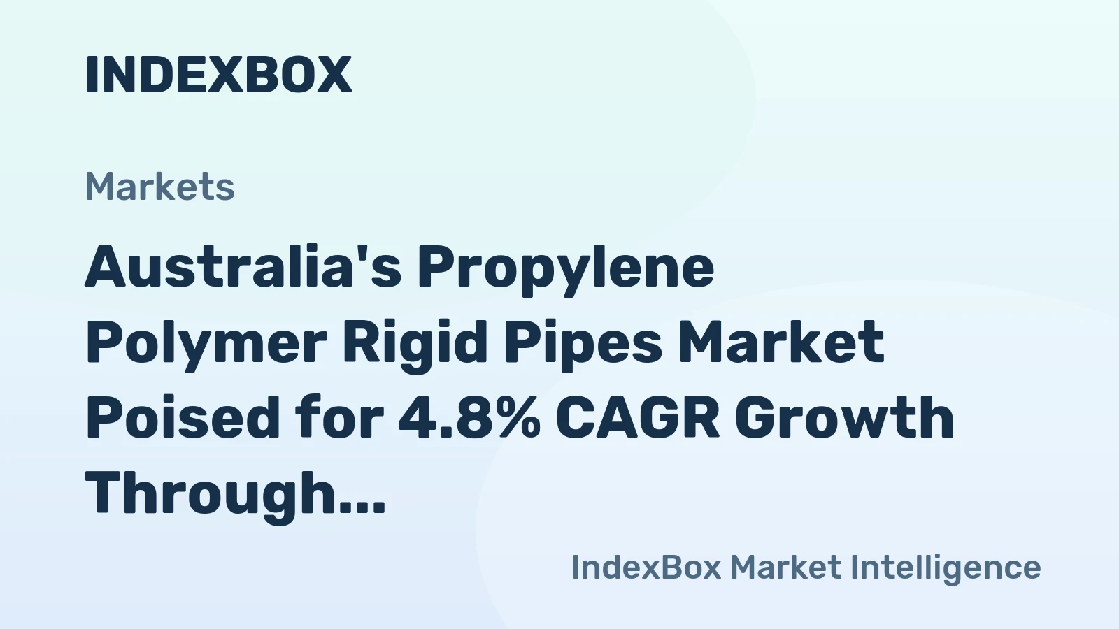Australia's Propylene Polymer Rigid Pipes Market Poised for 4.8% CAGR Growth Through 2035