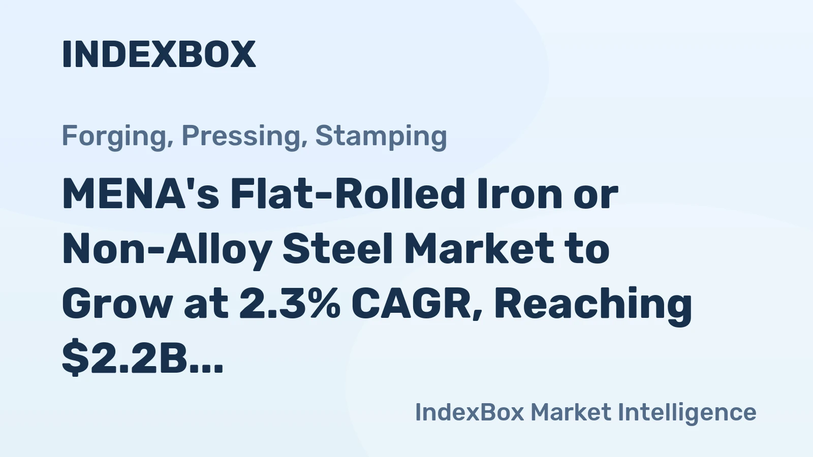 MENA's Flat-Rolled Iron or Non-Alloy Steel Market to Grow at 2.3% CAGR, Reaching $2.2B by 2035