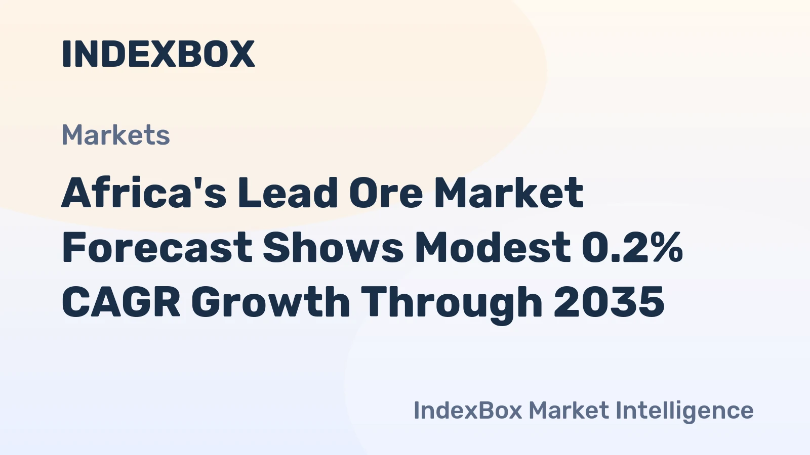 Africa's Lead Ore Market Forecast Shows Modest 0.2% CAGR Growth Through 2035