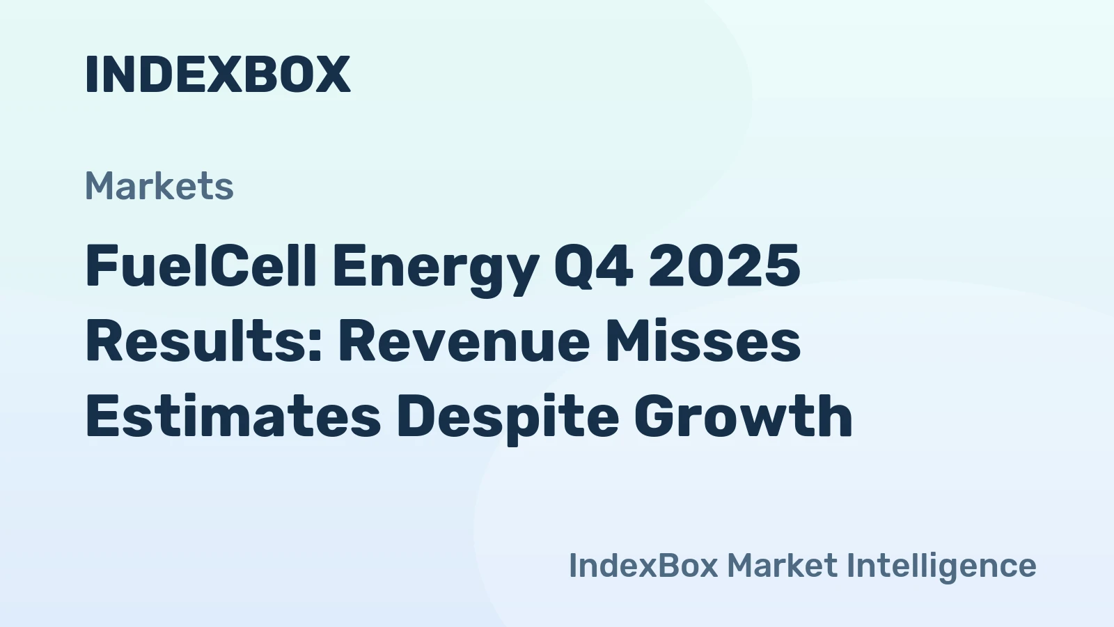 FuelCell Energy Q4 2025 Results: Revenue Misses Estimates Despite Growth
