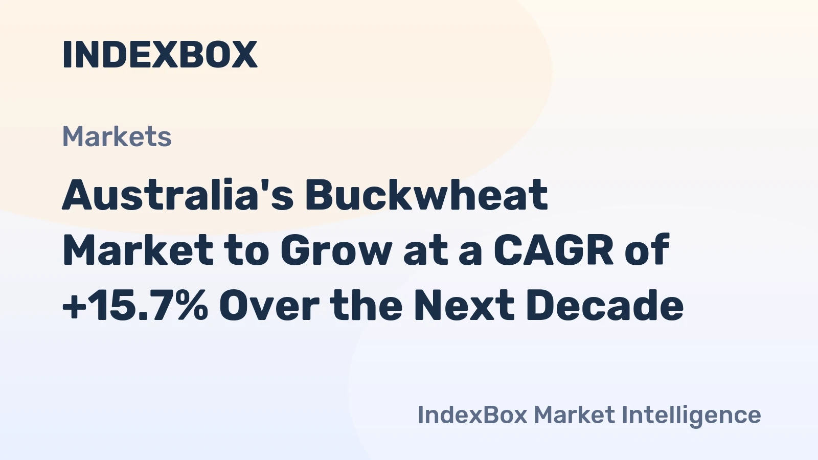 Australia's Buckwheat Market to Grow at a CAGR of +15.7% Over the Next Decade
