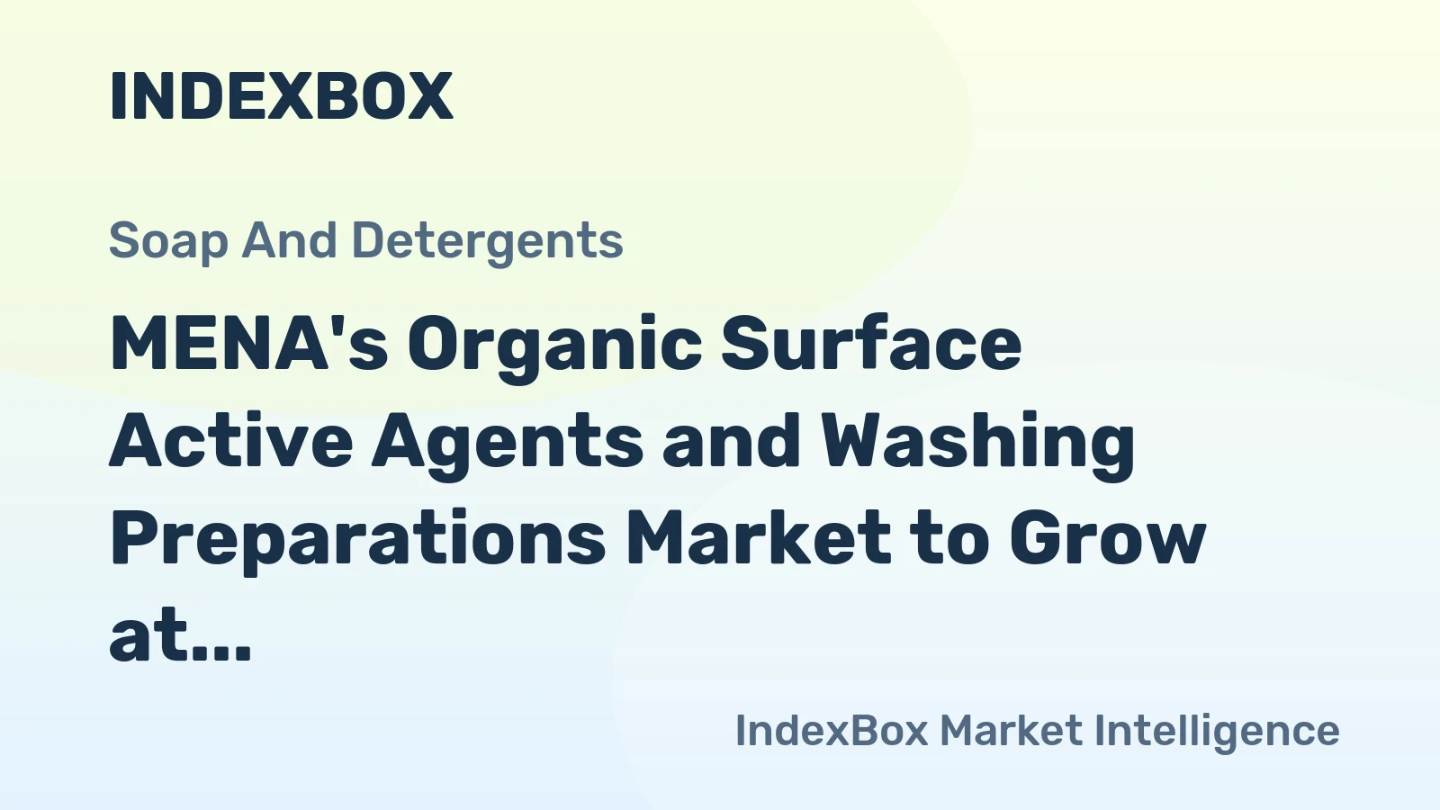 MENA's Organic Surface Active Agents and Washing Preparations Market to Grow at a CAGR of +0.9% over the Next Decade