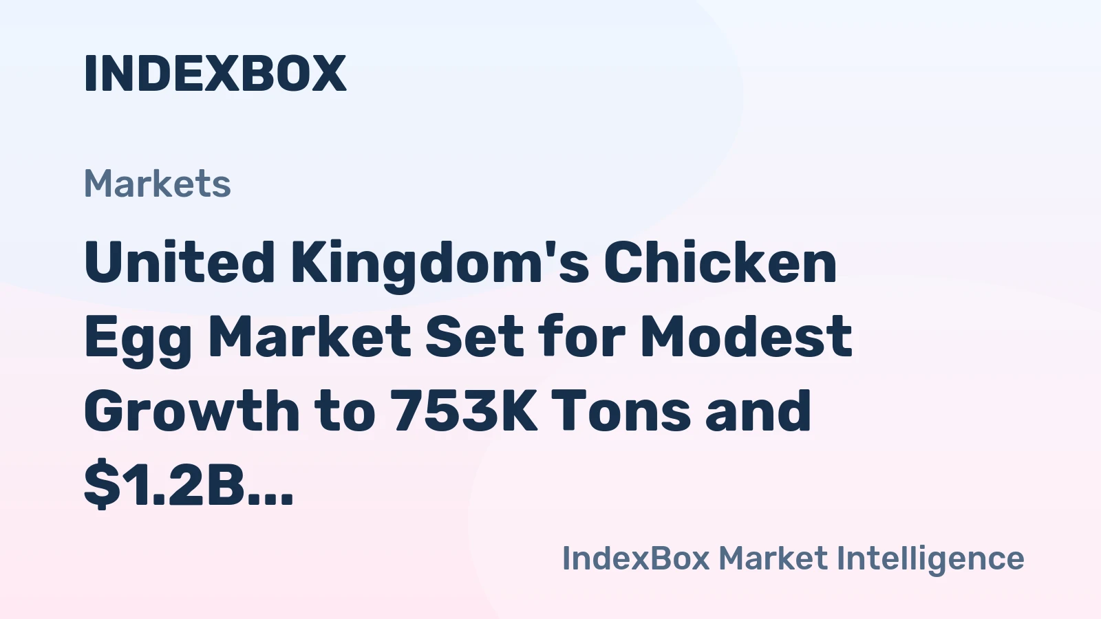 United Kingdom's Chicken Egg Market Set for Modest Growth to 753K Tons and $1.2B Value