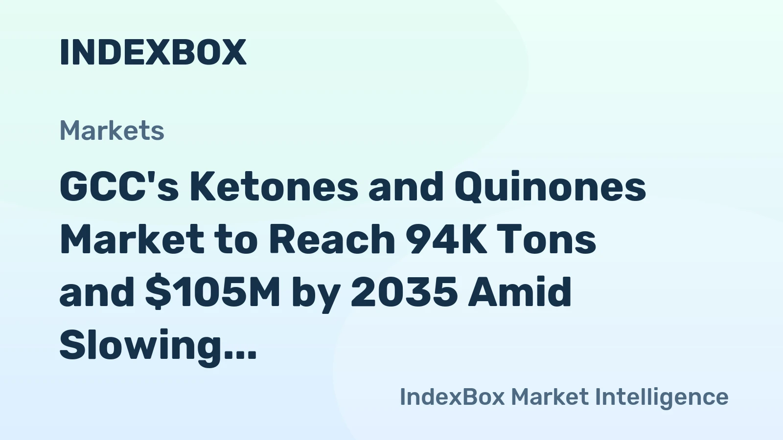 GCC's Ketones and Quinones Market to Reach 94K Tons and $105M by 2035 Amid Slowing Growth