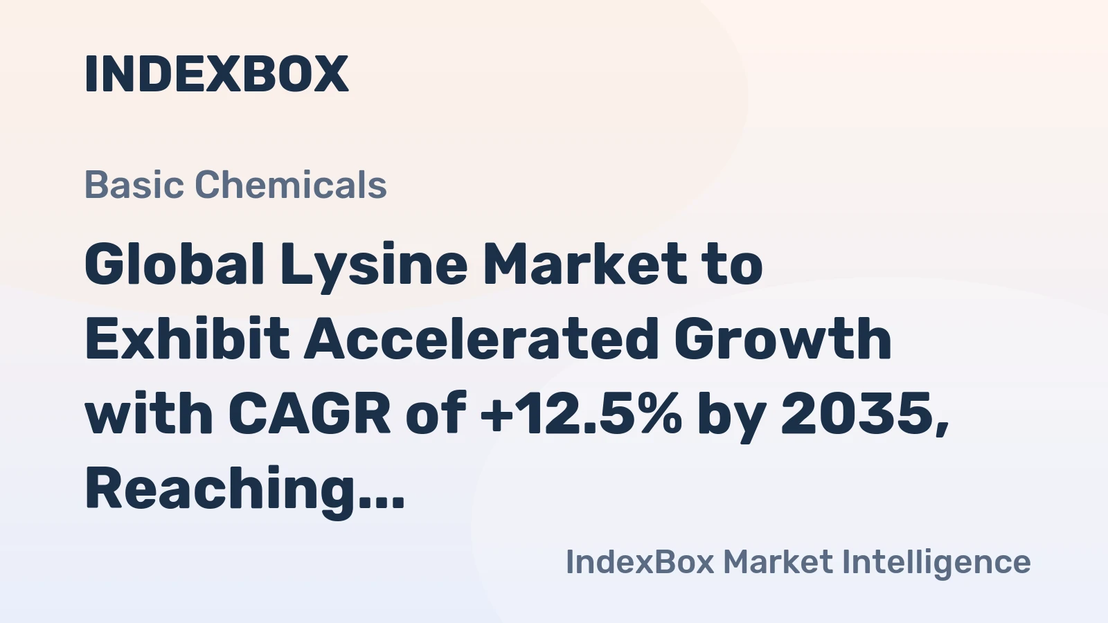 Global Lysine Market to Exhibit Accelerated Growth with CAGR of +12.5% by 2035, Reaching $23B in Value