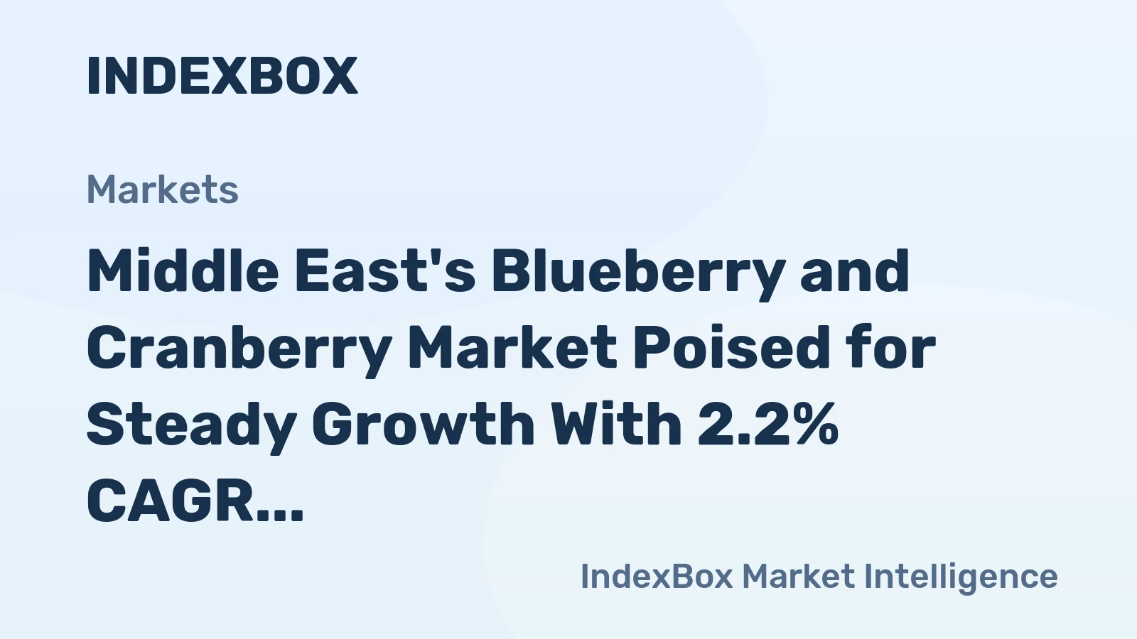 Middle East's Blueberry and Cranberry Market Poised for Steady Growth With 2.2% CAGR in Value