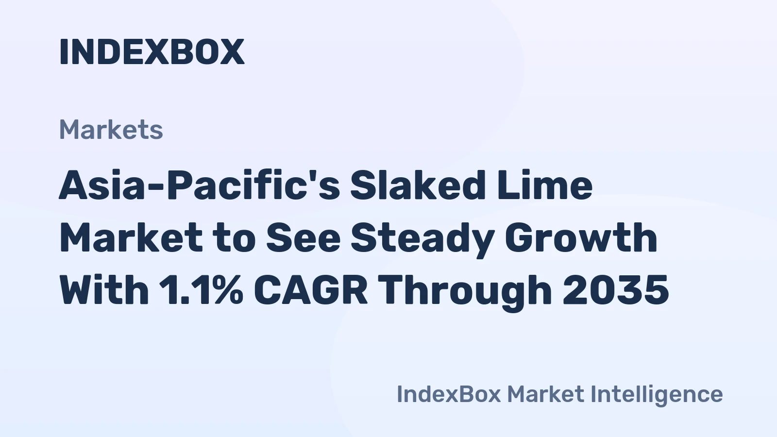 Asia-Pacific's Slaked Lime Market to See Steady Growth With 1.1% CAGR Through 2035