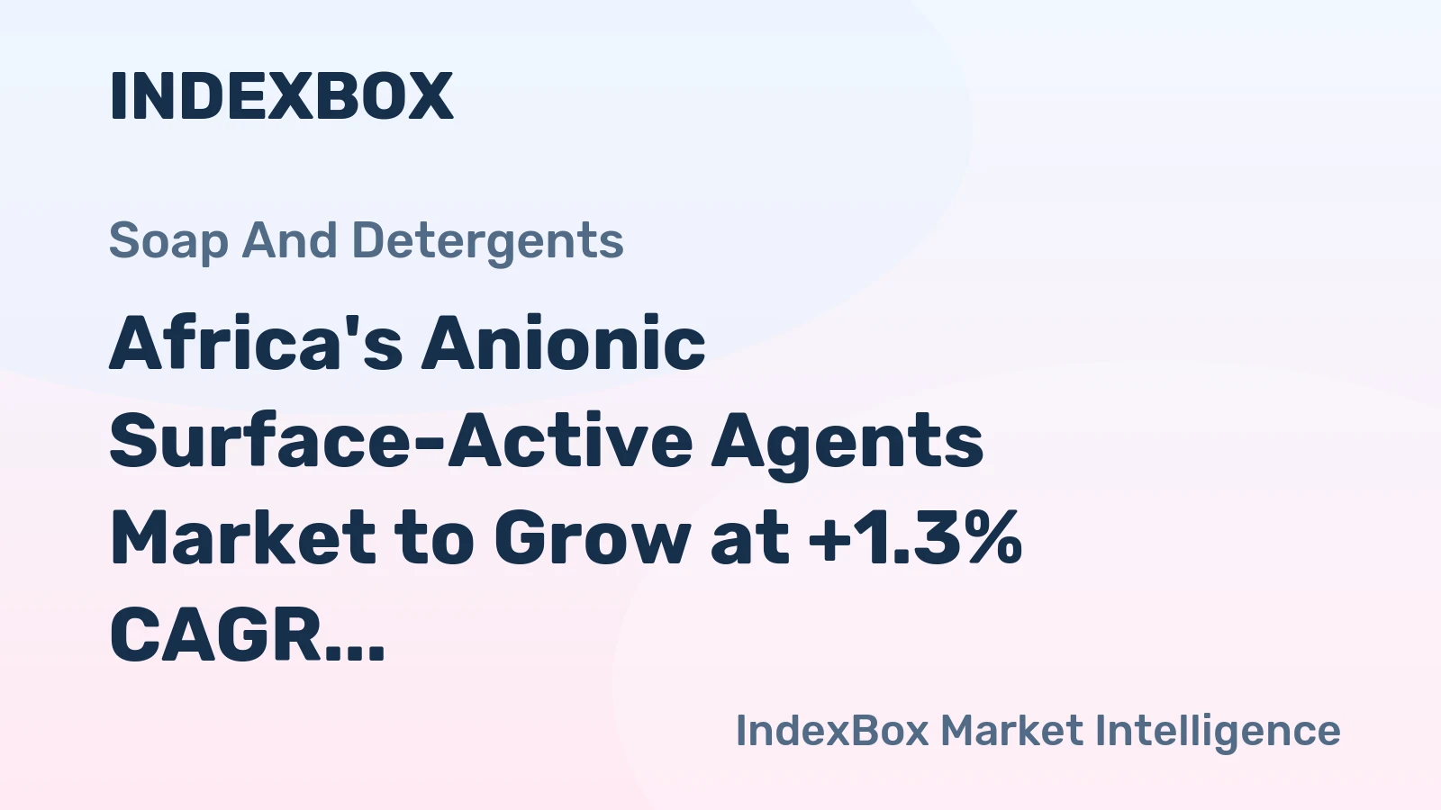 Africa's Anionic Surface-Active Agents Market to Grow at +1.3% CAGR, Reaching 1.2M Tons by 2035