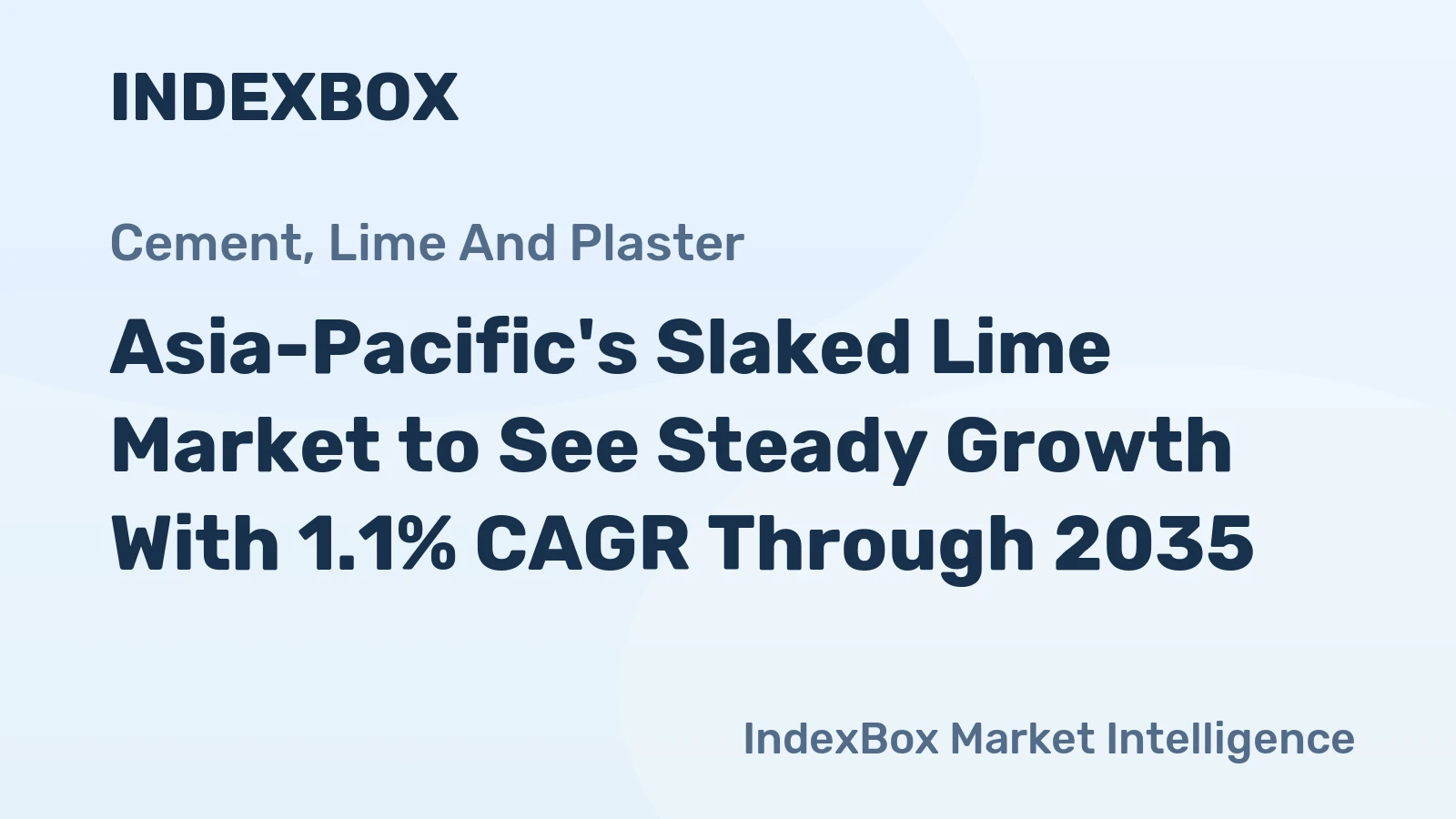 Asia-Pacific's Slaked Lime Market to See Steady Growth With 1.1% CAGR Through 2035