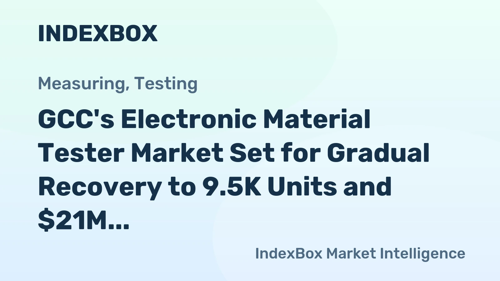 GCC's Electronic Material Tester Market Set for Gradual Recovery to 9.5K Units and $21M After 2024 Decline