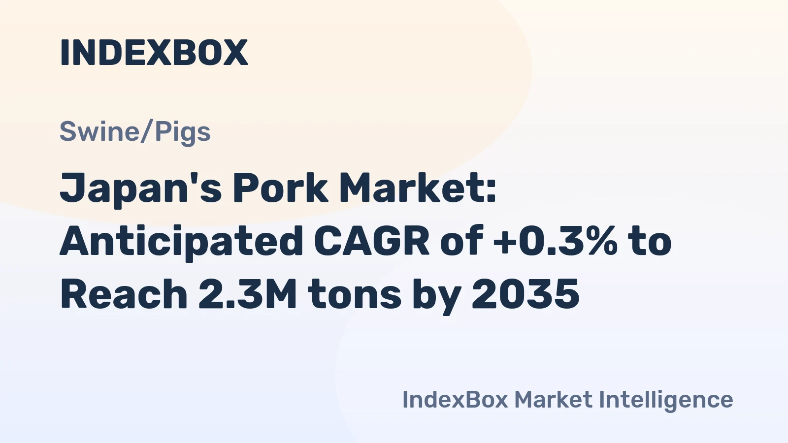 Japan's Pork Market: Anticipated CAGR of +0.3% to Reach 2.3M tons by 2035