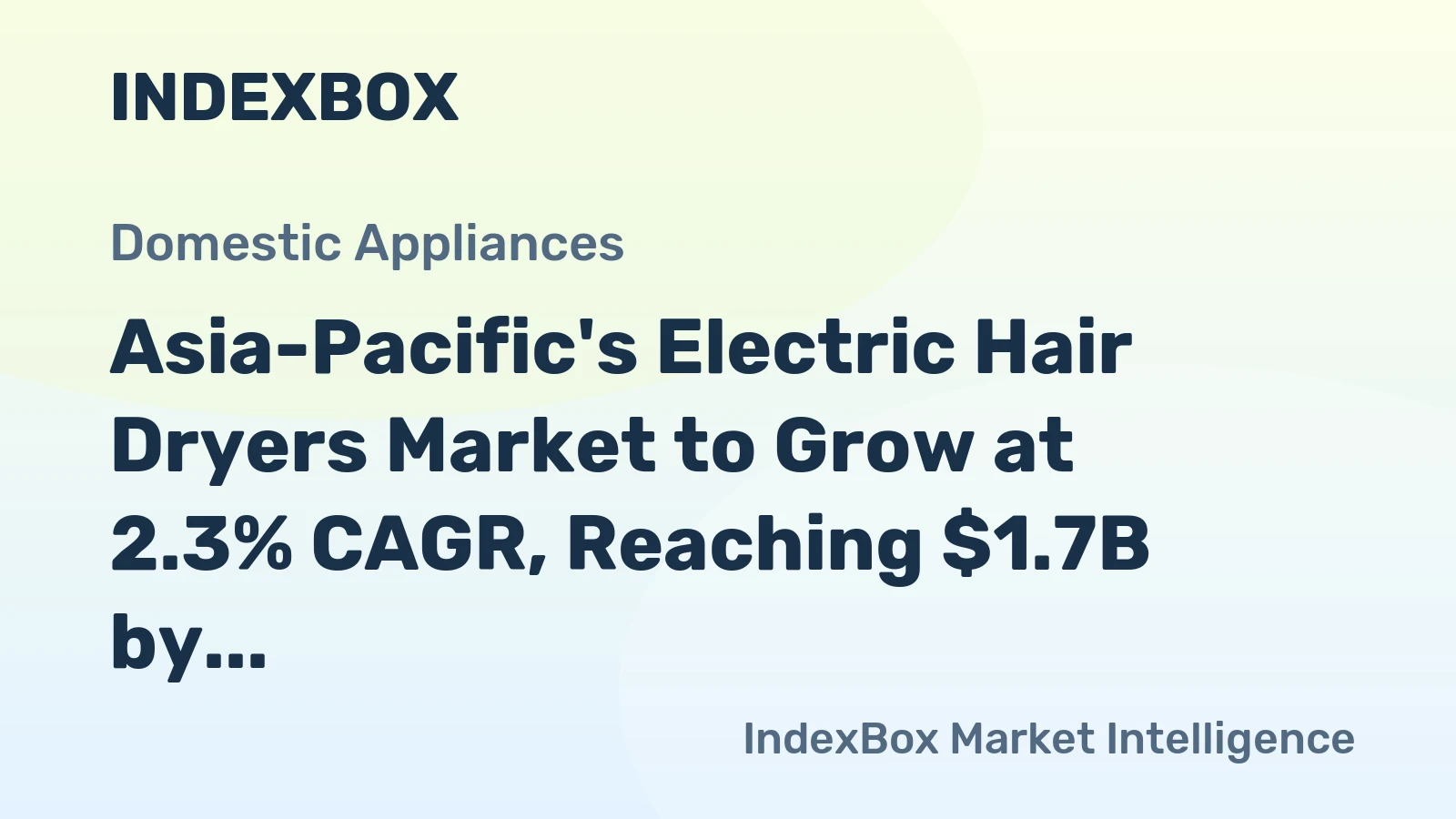 Asia-Pacific's Electric Hair Dryers Market to Grow at 2.3% CAGR, Reaching $1.7B by 2035
