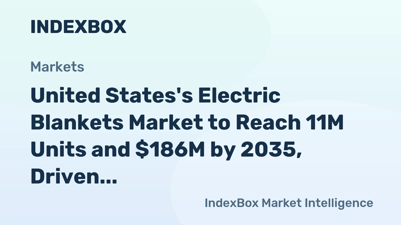 United States's Electric Blankets Market to Reach 11M Units and $186M by 2035, Driven by Increasing Demand