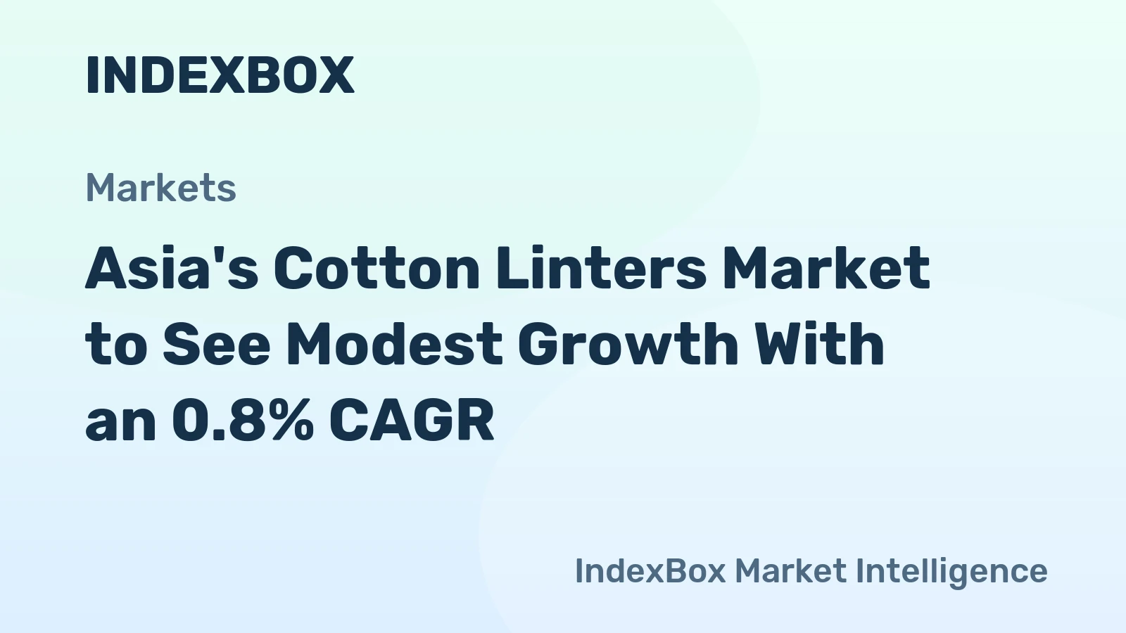 Asia's Cotton Linters Market to See Modest Growth With an 0.8% CAGR