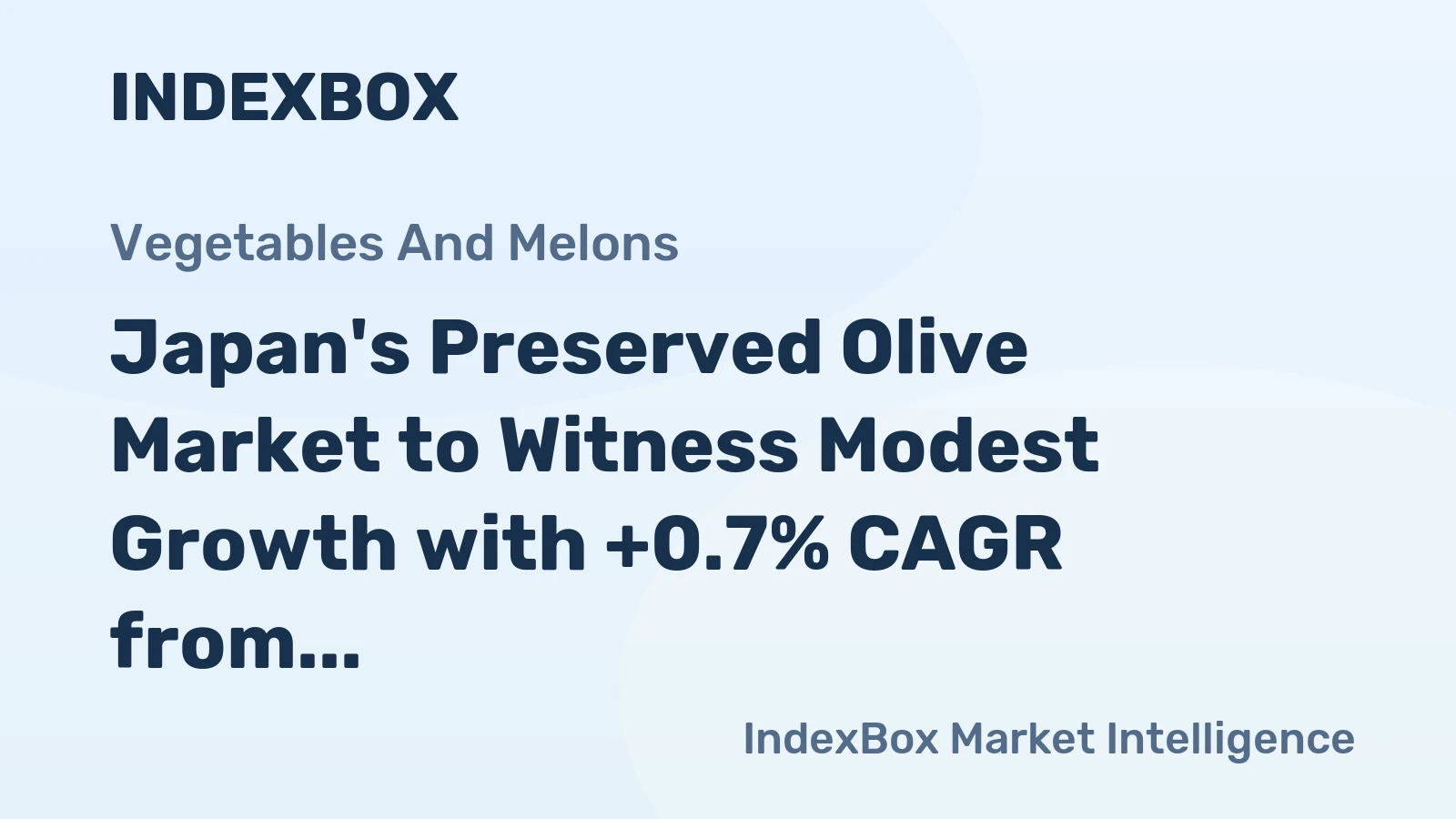 Japan's Preserved Olive Market to Witness Modest Growth with +0.7% CAGR from 2024 to 2035
