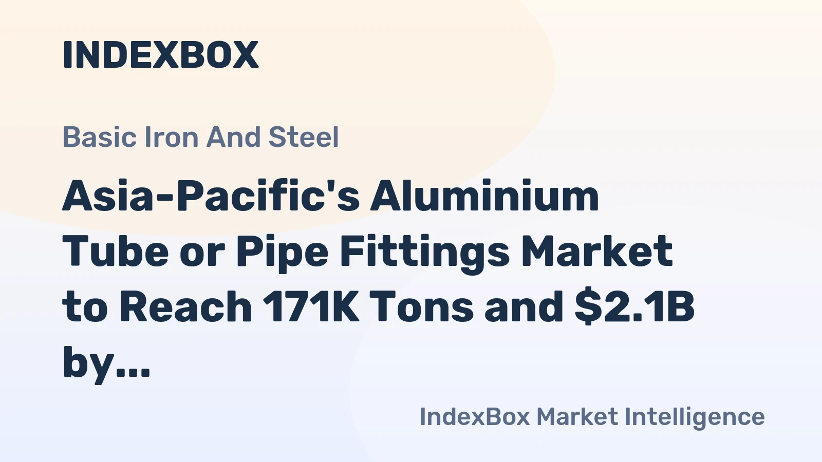 Asia-Pacific's Aluminium Tube or Pipe Fittings Market to Reach 171K Tons and $2.1B by 2035
