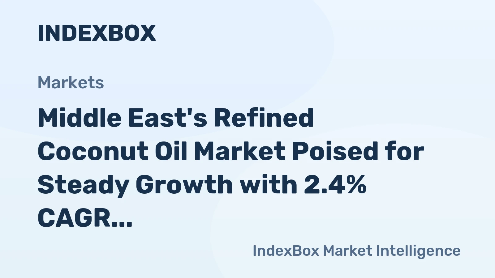 Middle East's Refined Coconut Oil Market Poised for Steady Growth with 2.4% CAGR in Value Through 2035