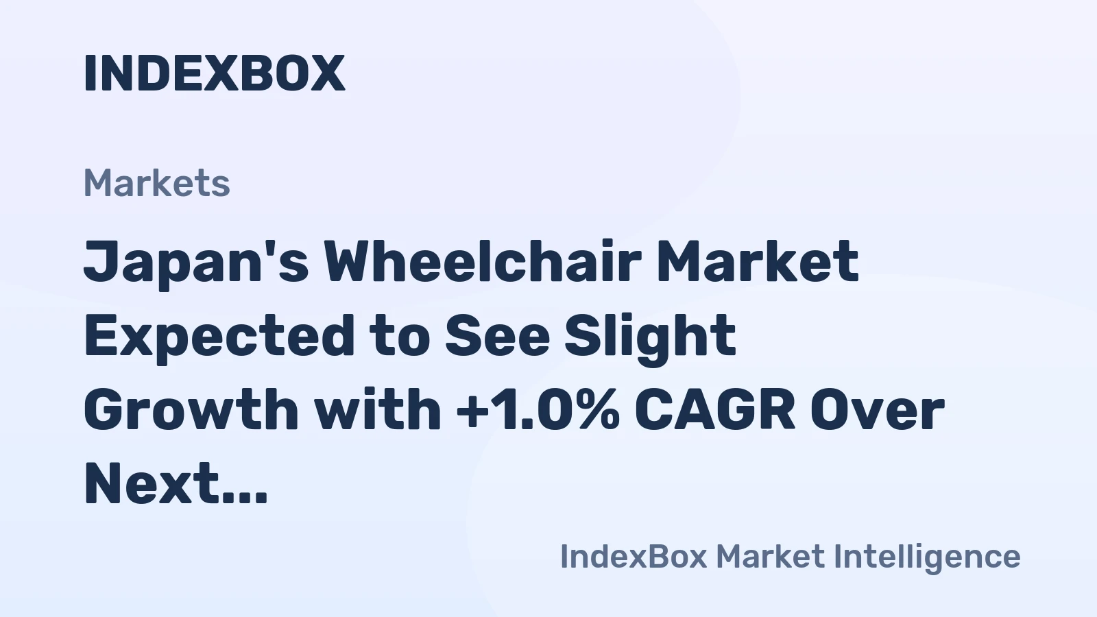 Japan's Wheelchair Market Expected to See Slight Growth with +1.0% CAGR Over Next Decade