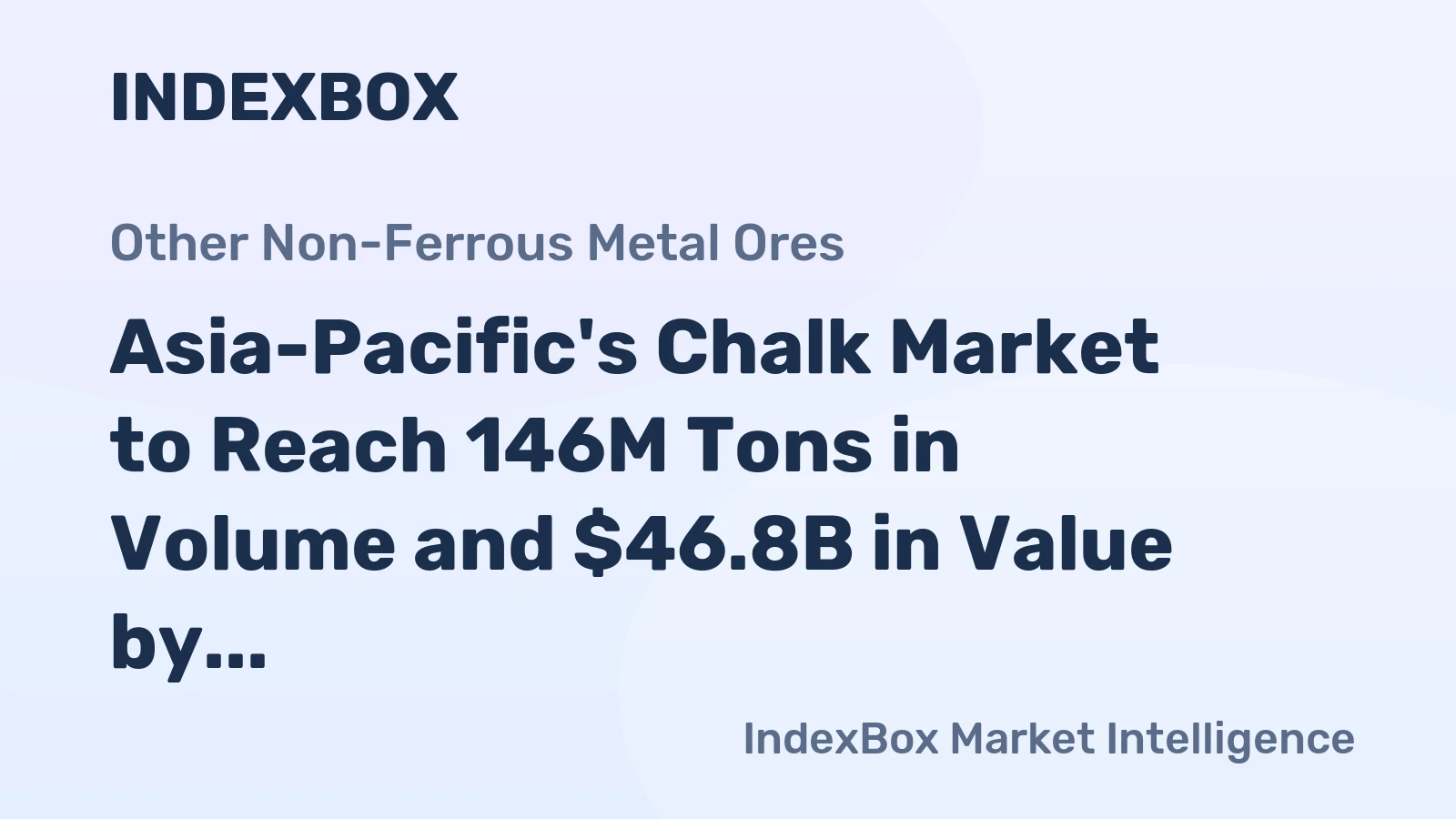 Asia-Pacific's Chalk Market to Reach 146M Tons in Volume and $46.8B in Value by 2035